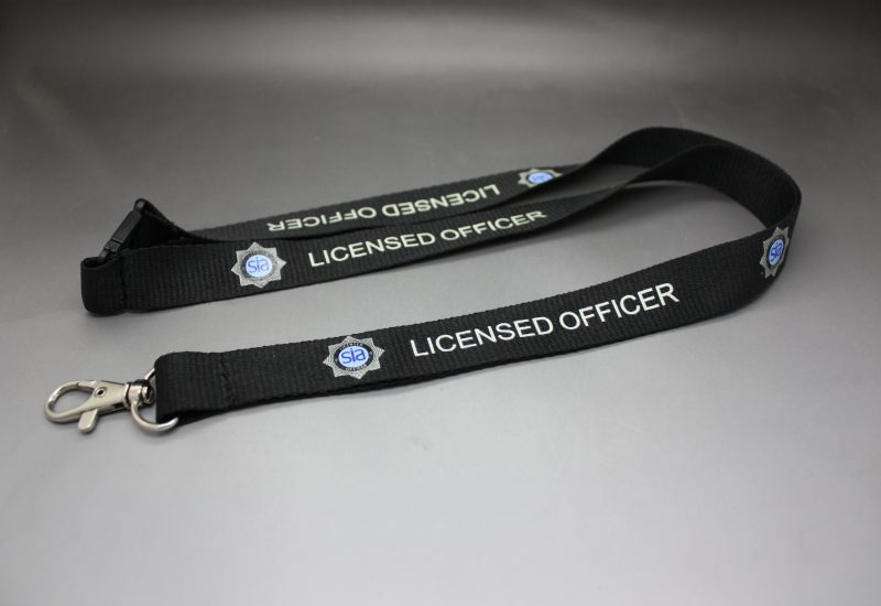 SIA LICENSED OFFICER BLACK NECK LANYARD WITH LOGO - (HW172) - Hire ...